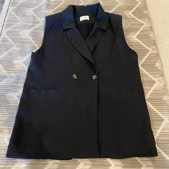 DISSH | Tops | Dissh Vest Black 0 Linen Midlength Tunic Double Breasted ...